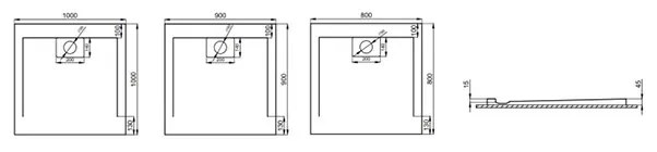 Polimat Čtvercová akrylátová sprchová vanička Vegar W 80x80 (90x90, 100x100) Barva: Bílá, Rozměry (cm): 100x100