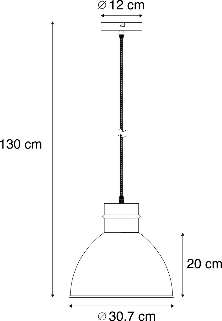 Chytré závěsné svítidlo šedé 30 cm vč. wifi žárovky A60 - Dory