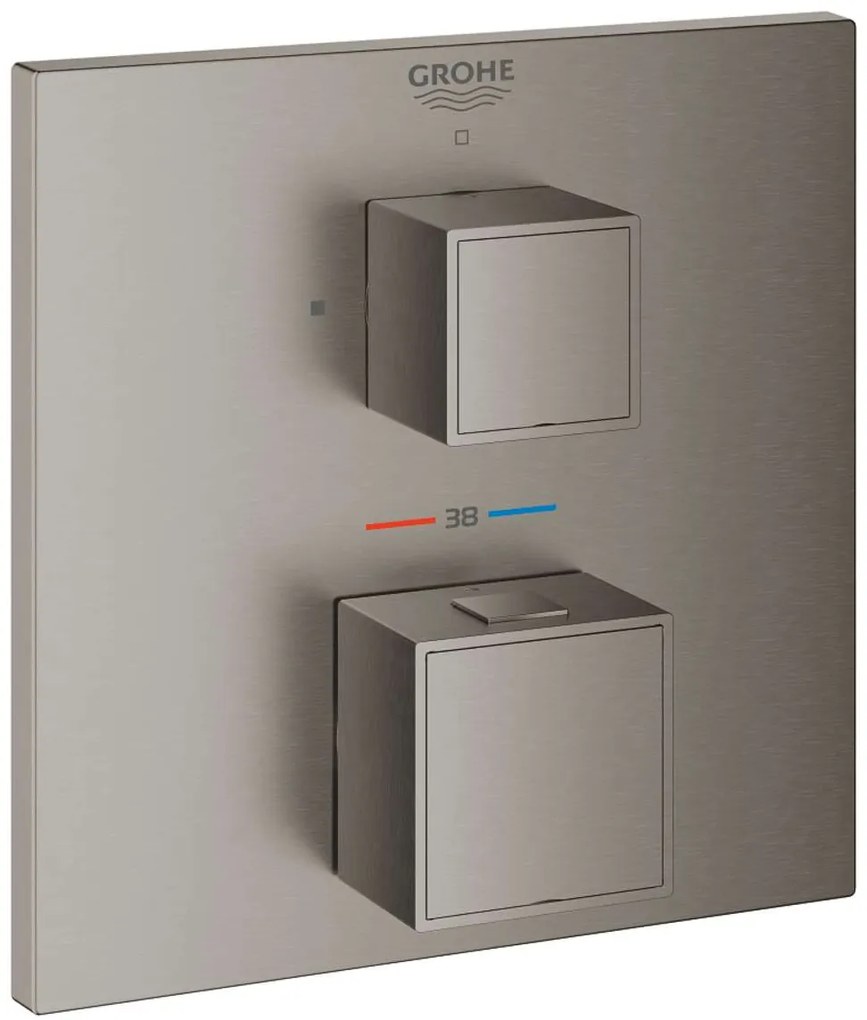 Grohe Grohtherm Cube - Termostatická sprchová baterie pod omítku, kartáčovaný Hard Graphite 24153AL0