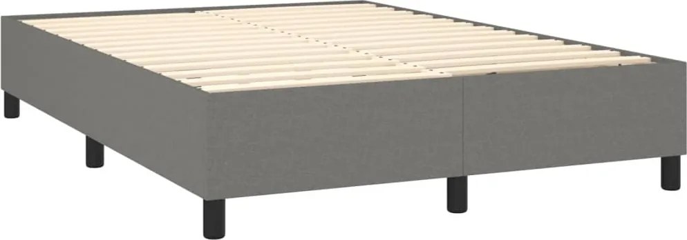 Box spring postel s matrací a LED tmavě šedá 140x200 cm textil 3138398