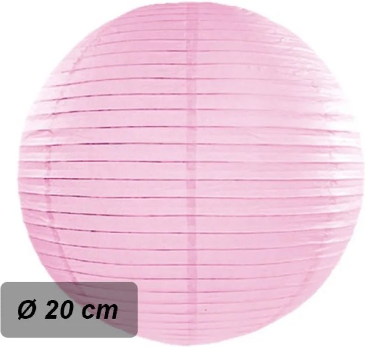 Lampion kulatý 20 cm růžový