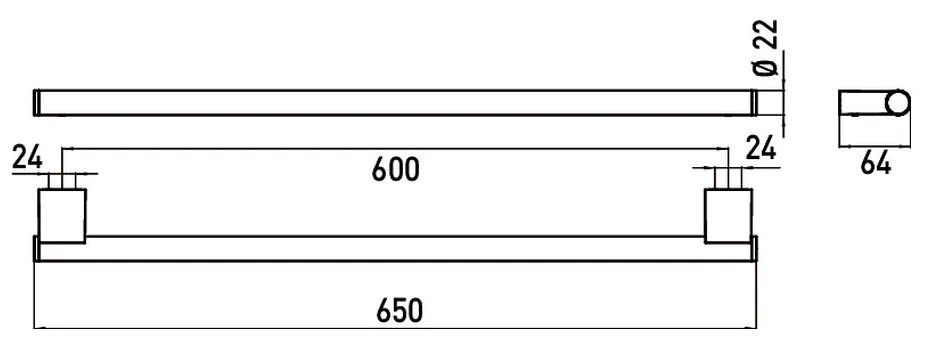 Emco System 2 - Držák na osušku 650 mm, chrom 356000160