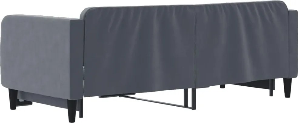 Válenda s přistýlkou tmavě šedá 90 x 200 cm samet 3197064