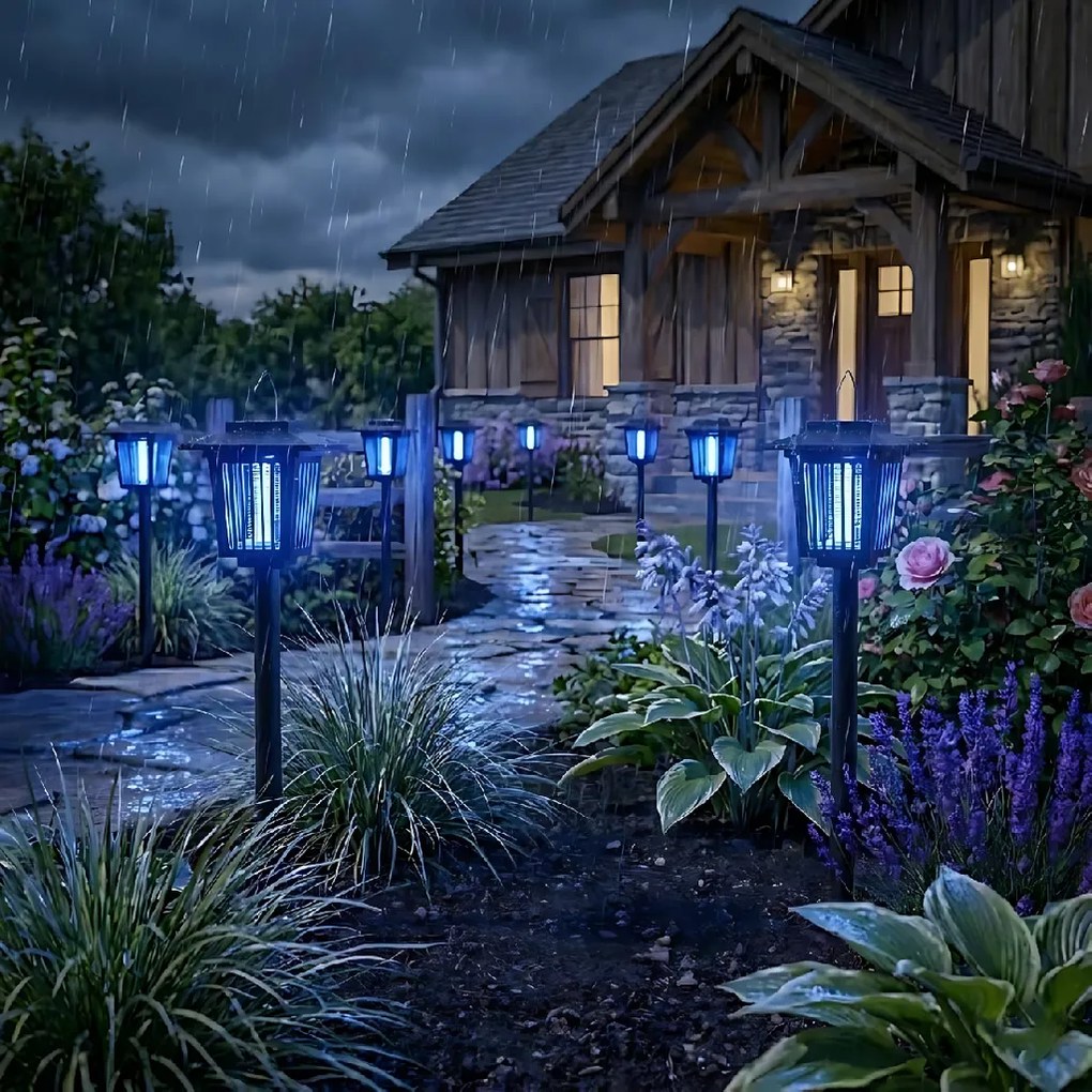 Bluegarden Bluegarden, LED solární lampa proti hmyzu 15x15x27 cm J-22, černá, OGR-02107