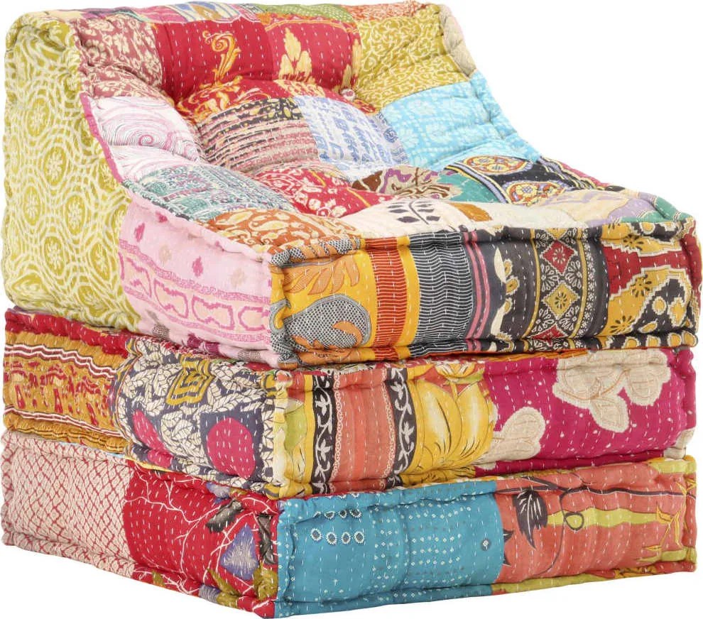 vidaXL Modulární pouf textil [287713] Barva: Patchwork