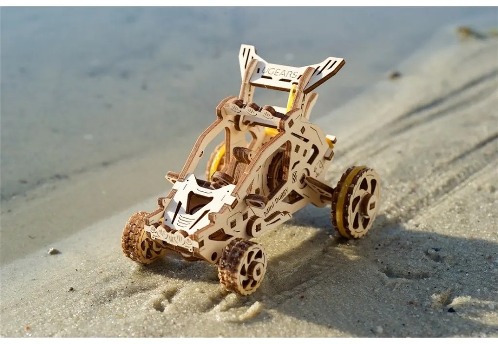 Ugears 3D dřevěné mechanické puzzle Mini bugina