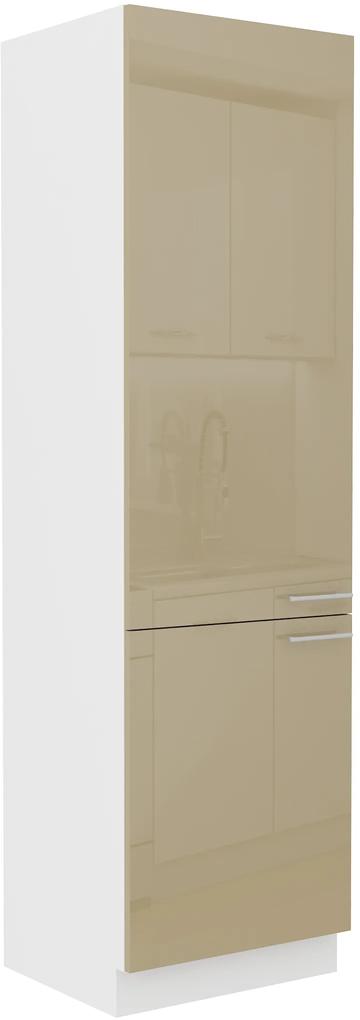 STL 60 cm skřínka vysoká pro lednici LARA Barevné provedení: Bílá / Šedý lesk