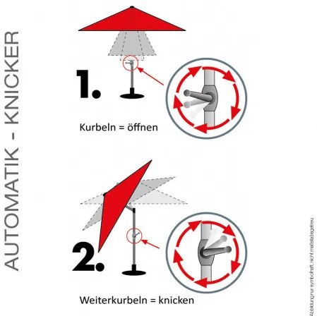 Zahradní slunečník Knirps KNIRPS Automatic 260 x 165 cm - bílý