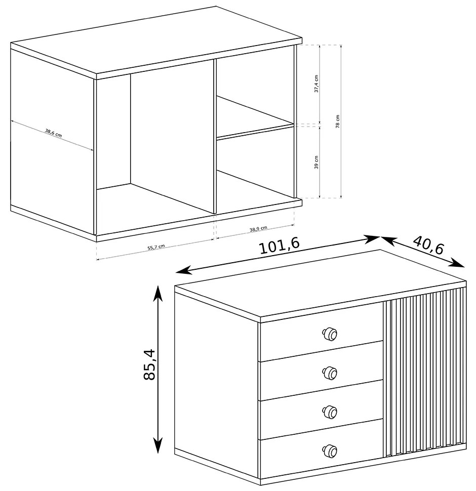 Obývací stěna CALI | 5 dílů + ČERNÉ NOHY | sestava A | artisan