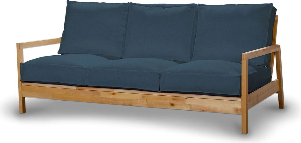 Potah na pohovku IKEA  Lillberg 3-místná nerozkládací barva modrá látka pletený vzor