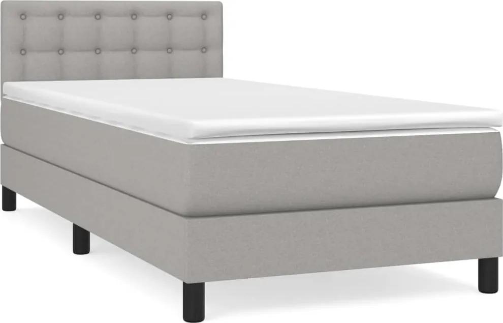 vidaXL Box spring postel s matrací 100 x 200 cm textil [3140353] Barva: krémová