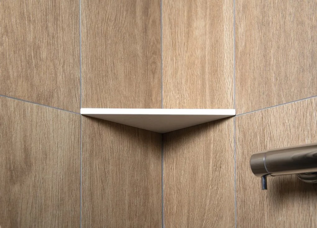 Sapho Sapho, ABELINE rohová police Rockstone 250x250mm, bílá matná, AE250-0101