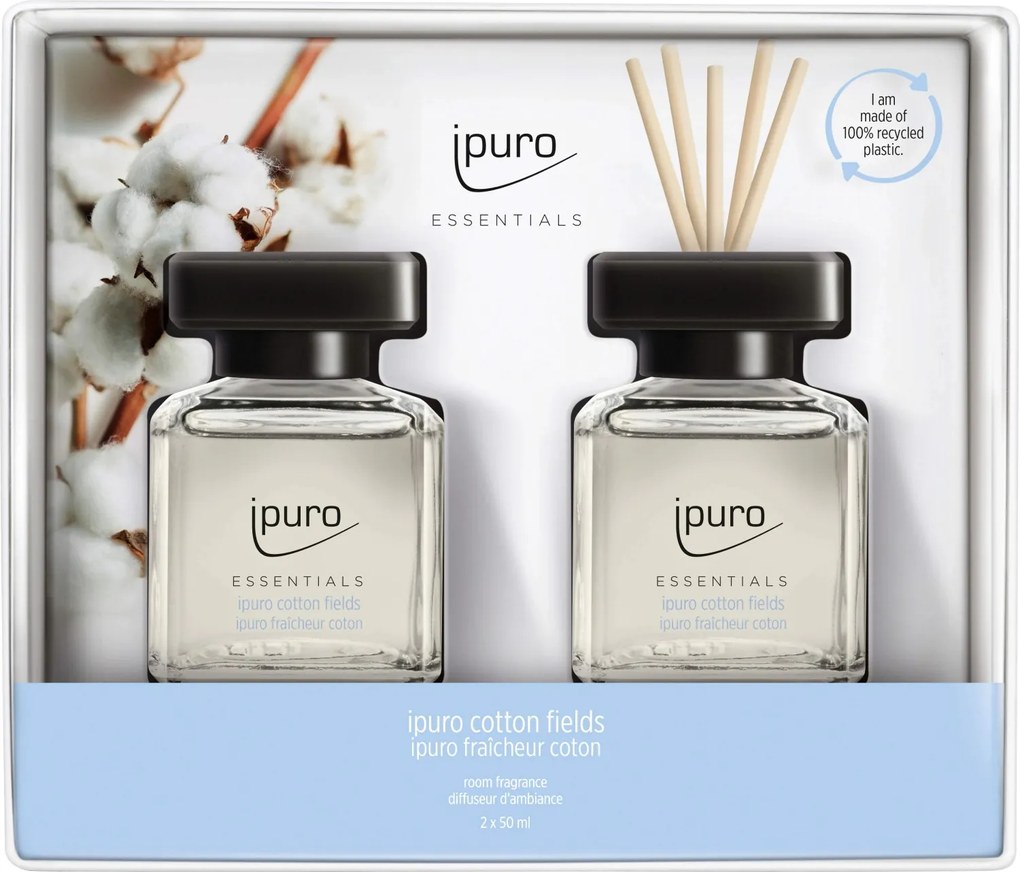 Ipuro Sada aroma difuzérů Essentials, Cotton Fields, 2x 50 ml