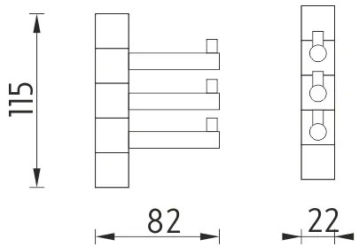 Nimco Trojitý otočný háček BORMO - BR 11099-3-26