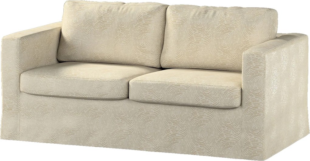 Potah na pohovku IKEA Karlstad 2-místná , nerozkládací, dlouhý barva béžová látka lesklé, pletený vzor, vzorované