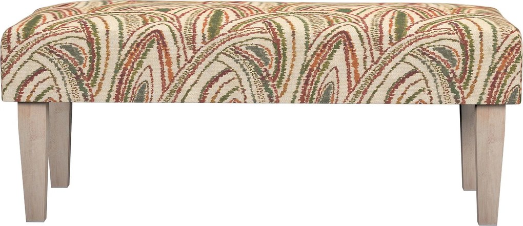Dlouhá lavička 100x40cm barva vícebarevná látka pletený vzor, vzorované