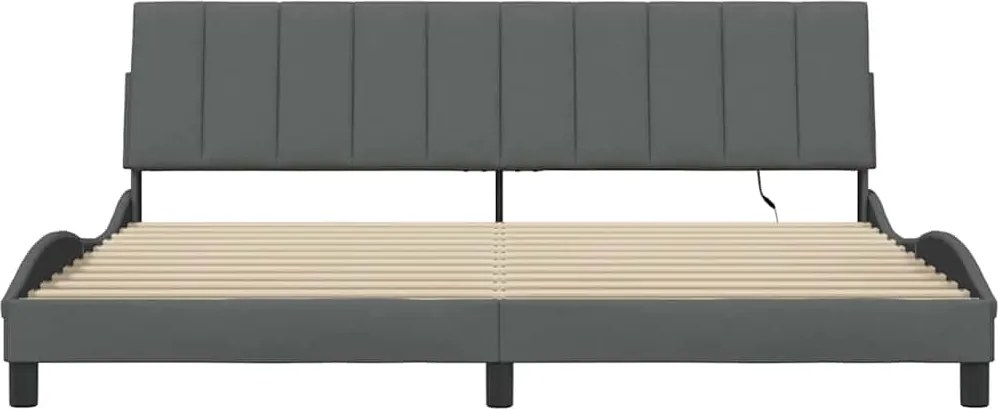 Rám postele bez matrace Hanko tmavě šedý 200 x 200 cm textil 3310483