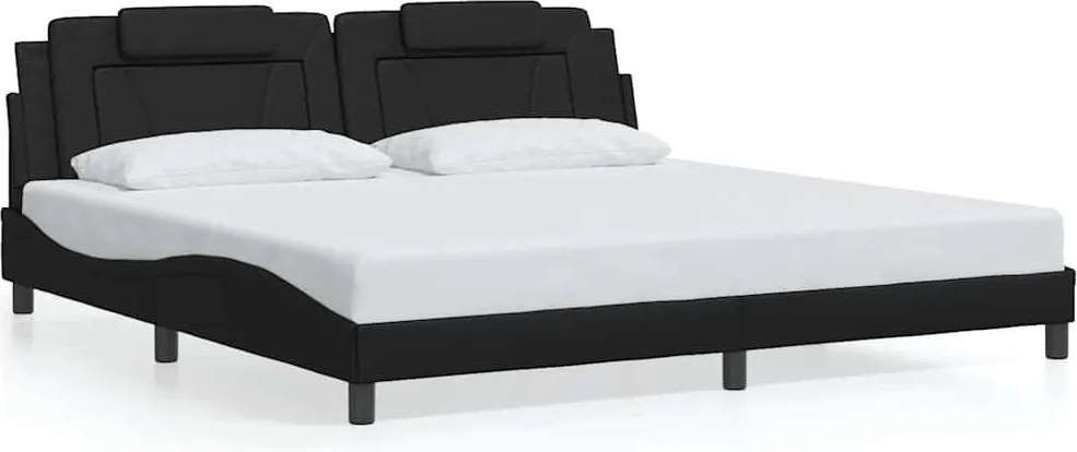 Rám postele Viana bez matrace černý 200x200 cm umělá kůže 3208117