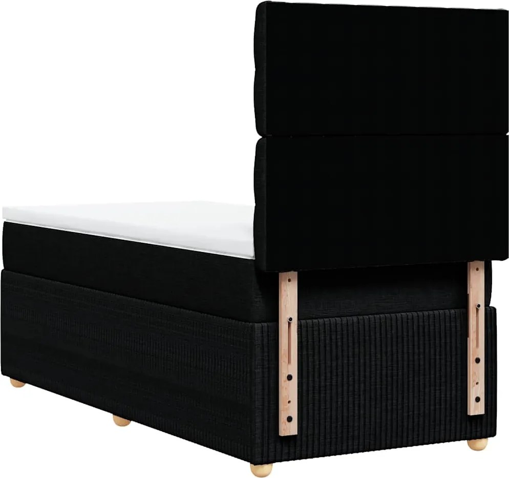 Box spring postel s matrací černá 90x200 cm textil 3291948