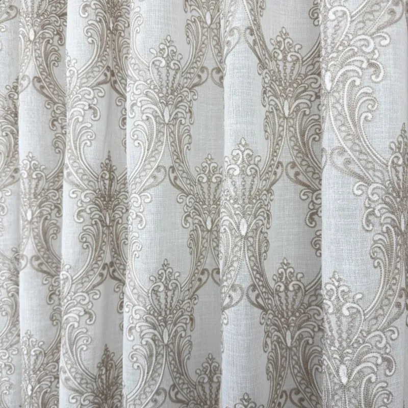 Voálová Luxusní vyšívaná záclona bílá Versailles Beige metráž Ervi 3634-132