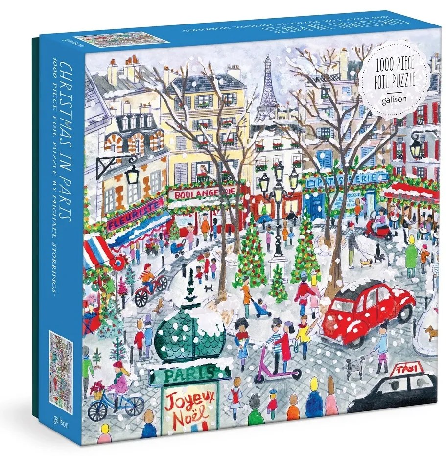 Galison Fóliové puzzle Michael Storrings Vánoční Paříž 1000 dílků