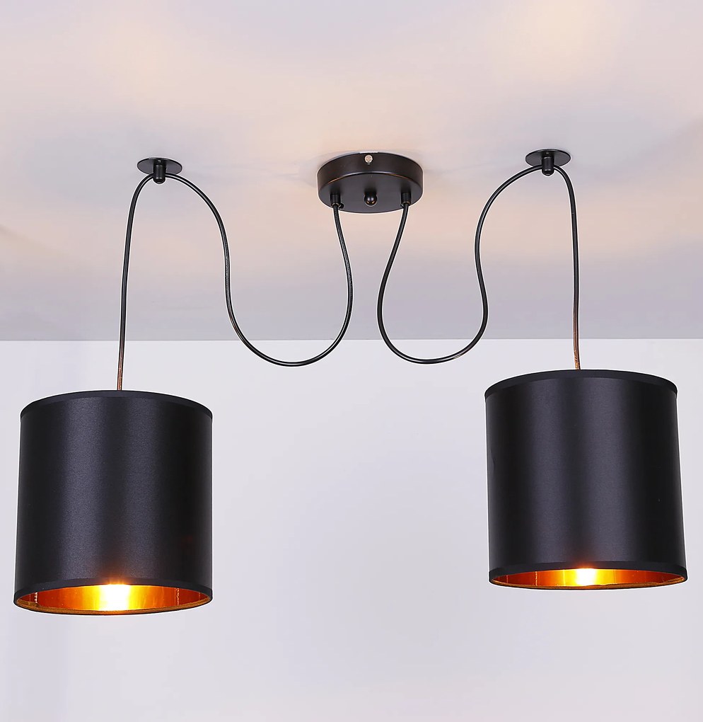 Černo-měděný závěsný decentrální lustr Candida pro žárovku 2x E27  - Candellux