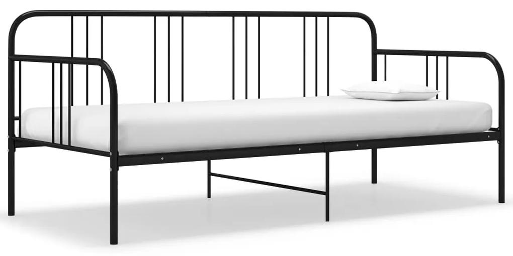 324749 vidaXL Rám rozkládací postele černý kovový 90 x 200 cm