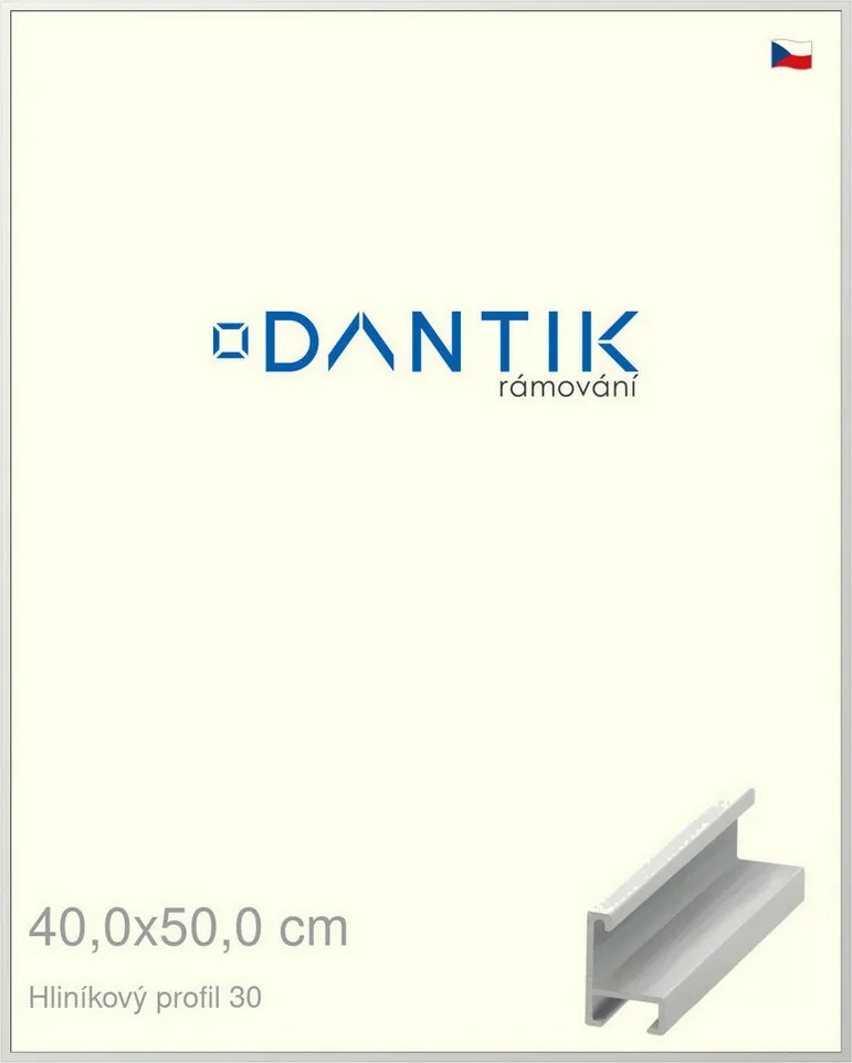 DANTIK rámeček 40x50 | ALU profil 6030 Bílá matná (Plexi Čiré)