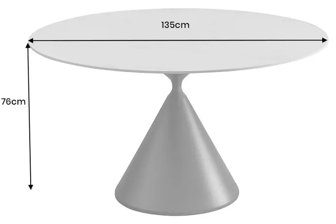 Massive home | Jídelní stůl SIGNATURE 135 cm kulatý, mramor/černý kov
