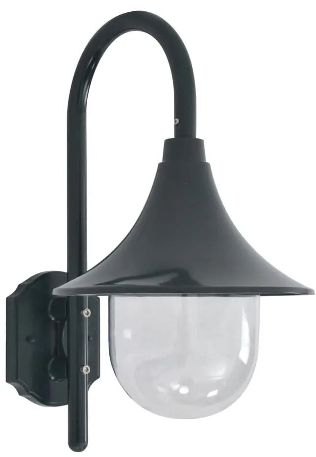 Zahradní nástěnná lampa E27 42 cm hliníková tmavě zelená
