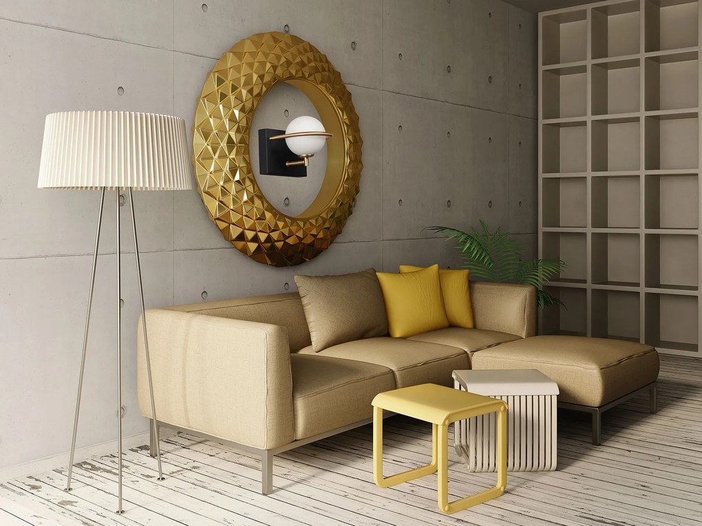 Toolight Tutumi, nástěnné svítidlo 1xG9 APP1220-1W, černá-zlatá, OSW-40028