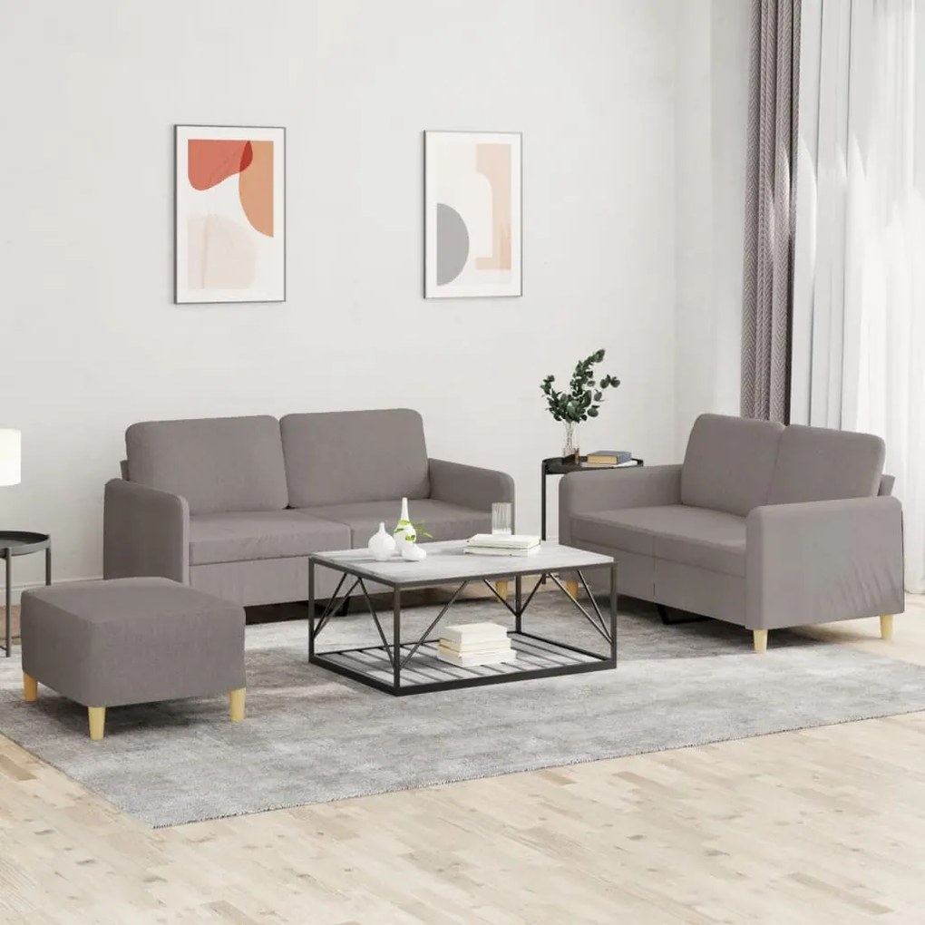 3dílná sedací souprava s poduškami taupe textil 3202101