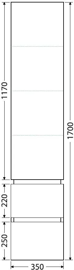 Intedoor doplňková závěsná skříň STORM NEW SV 170/35 1D 2Z L/P Varianta: 24 Woodline creme