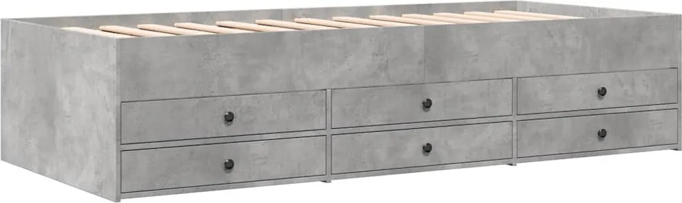 Válenda se zásuvkami bez matrace betonově šedá 75 x 190 cm 3280891