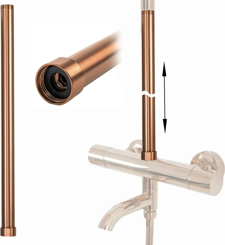 Prodloužení pro vanovou/sprchovou soupravu REA ø 25 mm - 50 cm, kartáčovaná měď