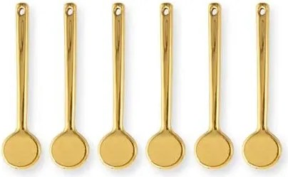 vtwonen Gold sada 6 malých porcelánových lžíček - zlaté (Elegantní zlaté porcelánové lžíčky)