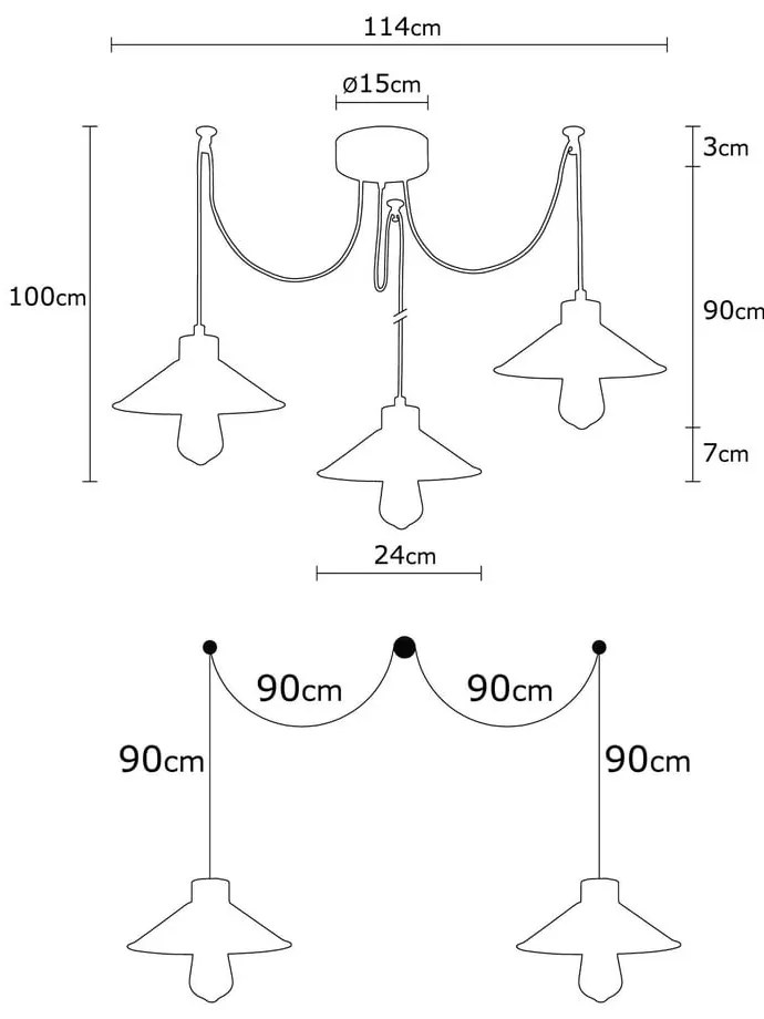 Závěsné svítidlo v měděné barvě s kovovým stínidlem ø 114 cm Manavgat – Opviq lights