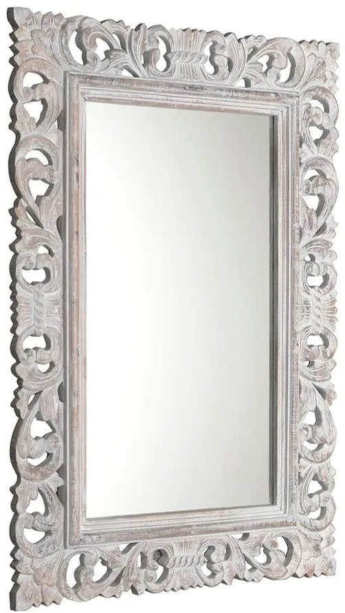 SAPHO SCULE zrcadlo ve vyřezávaném rámu 80x120cm, bílá IN324