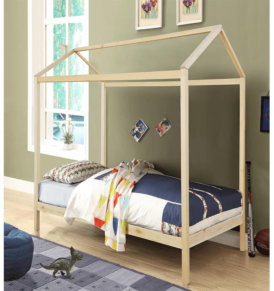 Montessori postel, 90x200 cm, borovicové dřevo, přírodní, ATIMAD