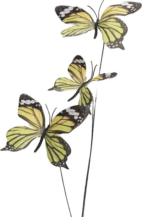 Dekorační větvička se zelenkavými motýlky Butterfly - 10*10*65 cm