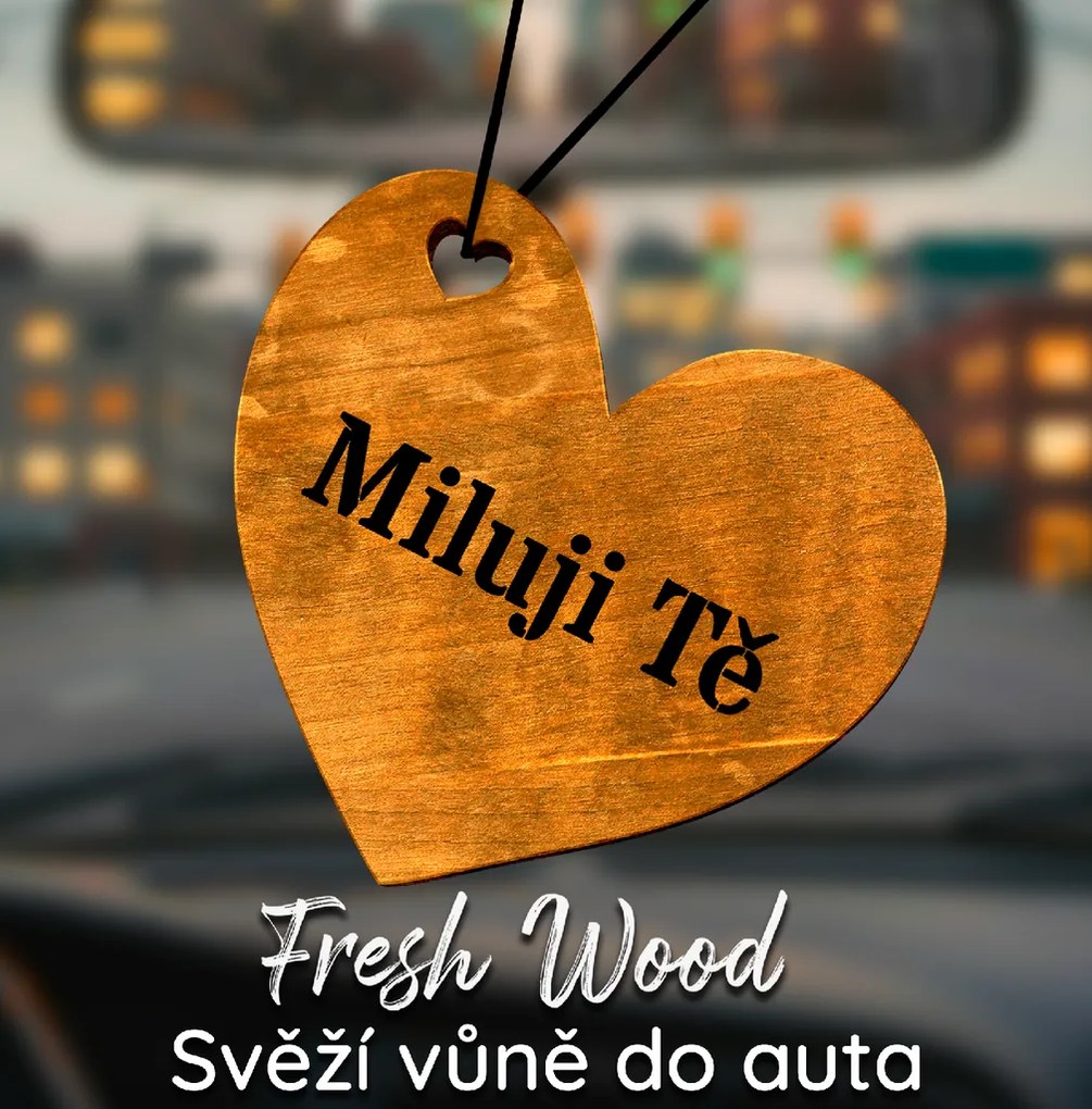Ahome CZ Dřevěná vůně do auta – Miluji tě