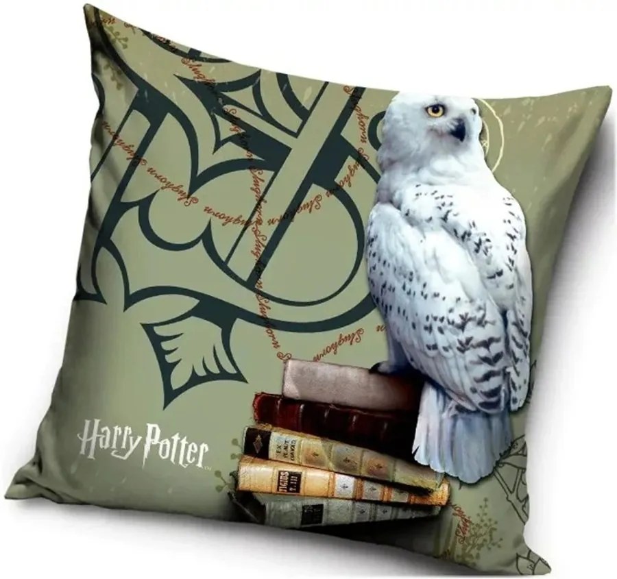 Polštář Harry Potter - motiv Sova Hedvika - 40 x 40 cm