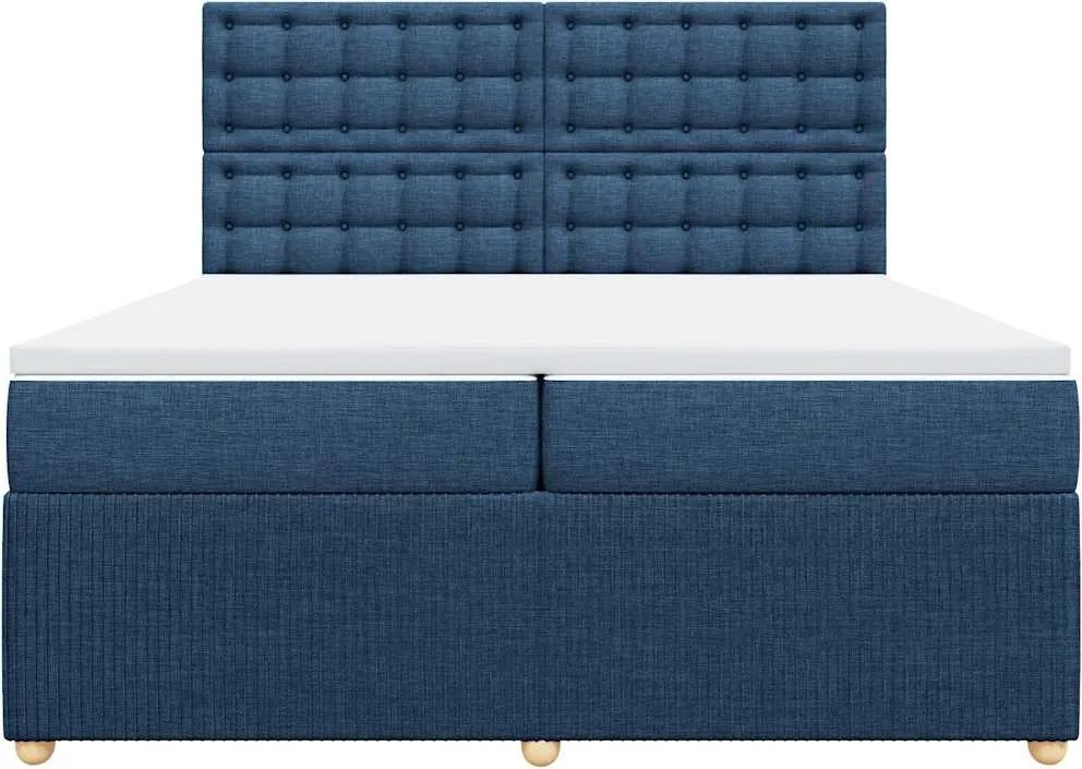 Box spring postel s matrací modrá 200x200 cm textil 3294483