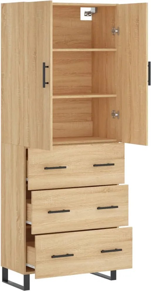 Skříň highboard dub sonoma 69,5 x 34 x 180 cm kompozitní dřevo 3195870