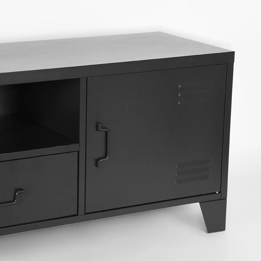 LABEL51 Černý kovový TV stolek Gerben, 150 cm