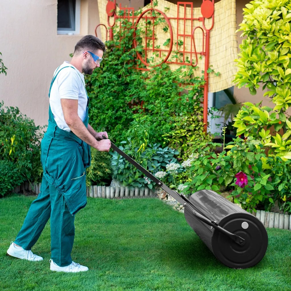 Costway Válec na trávník kovový 113 L ruční válec s rukojetí zahradní válec Ø 40