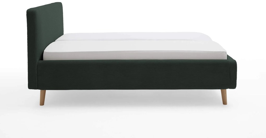 Čalouněná postel taupe 180 x 200 cm manšestr zelená MUZZA