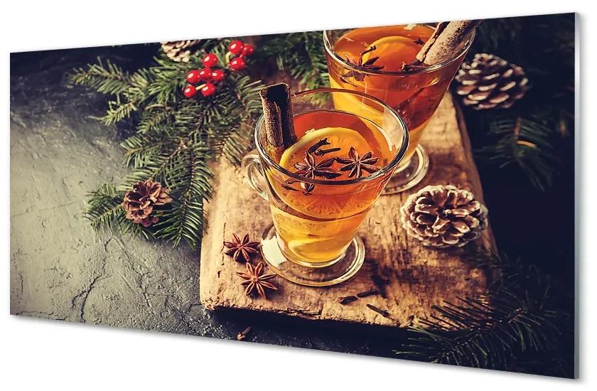 Obraz na skle Zimní čaj hřebíček 140x70 cm