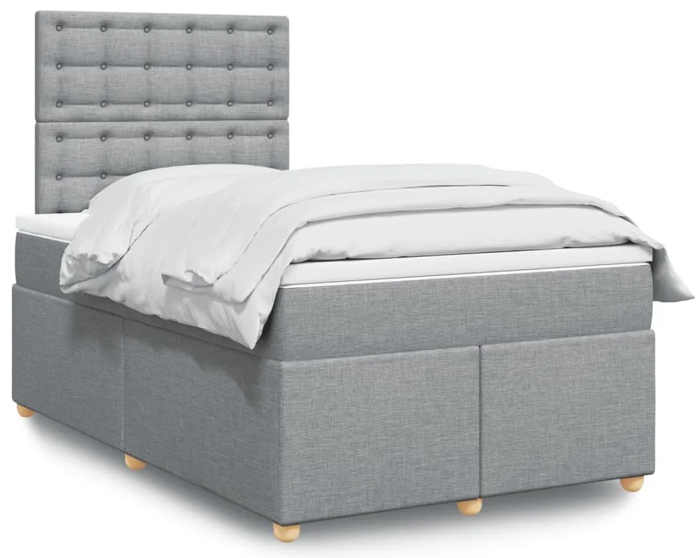 Box spring postel s matrací světle šedá 120x190 cm textil 3293533