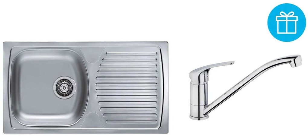 Alveus - Set dřezu Basic 170, baterie Riviera + dárek, chrom SETA259